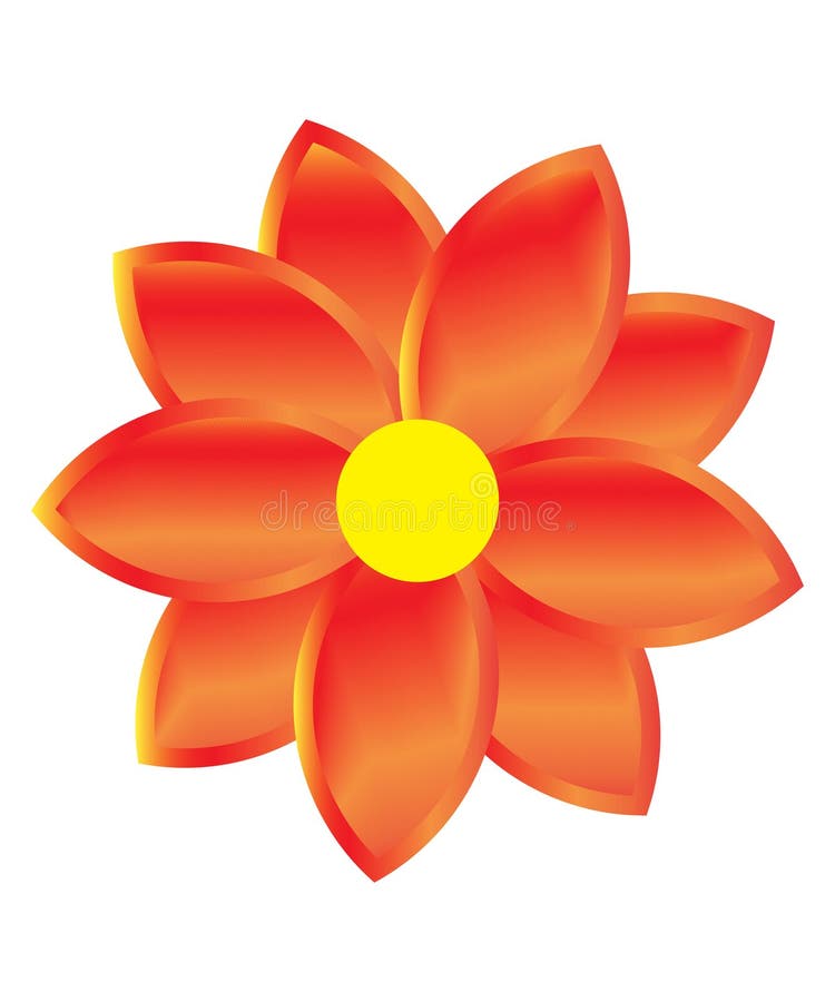 Bright Orange and Red Gradient Flower Stock Illustration - Illustration ...