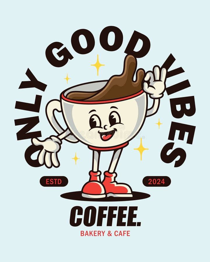 Cute and Adorable Coffee Cartoon Character Design Stock Vector ...