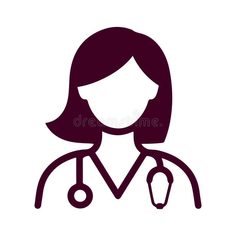 Doctor Icon Vector Female Person Profile Avatar in Glyph Pictogram ...