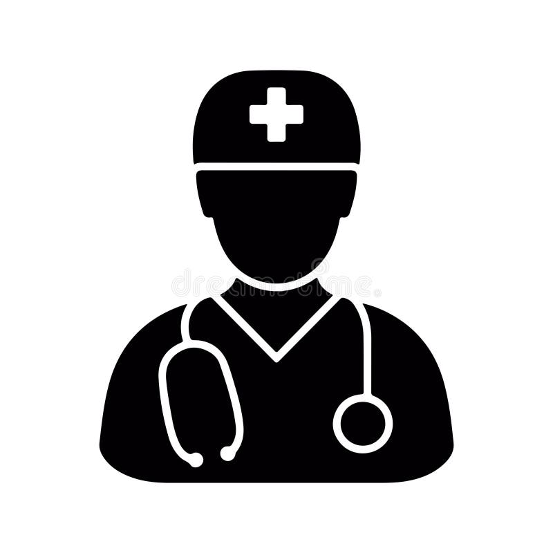 Doctor Black Icon, Concept Illustration, Glyph Symbol, Vector Flat Sign ...