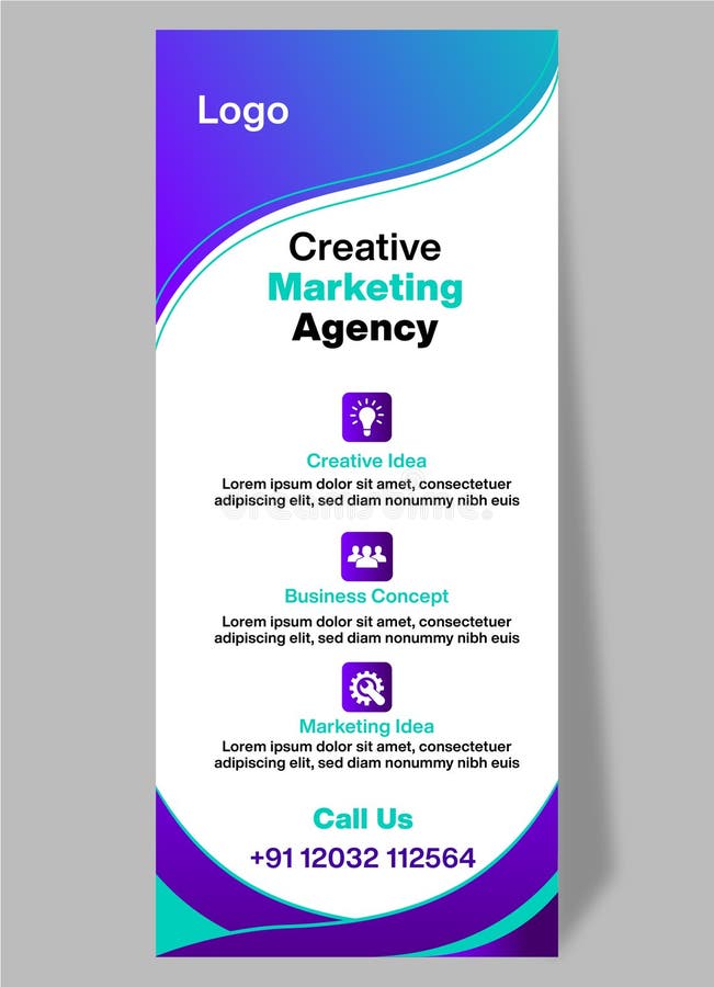 Creative Marketing Agency Portrait Banner Design Stock Illustration ...