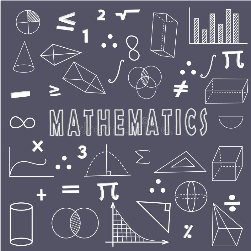 Mathematic doodle line art stock vector. Illustration of chalkboard ...