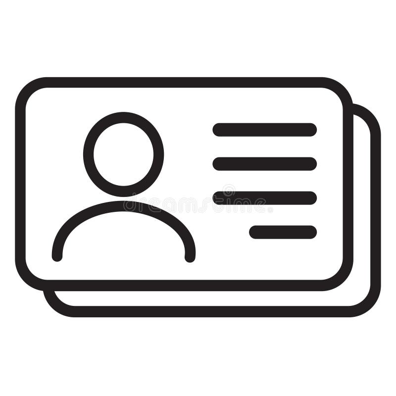 ID Card Icon. Driver License, Staff Identification Card Symbol for ...