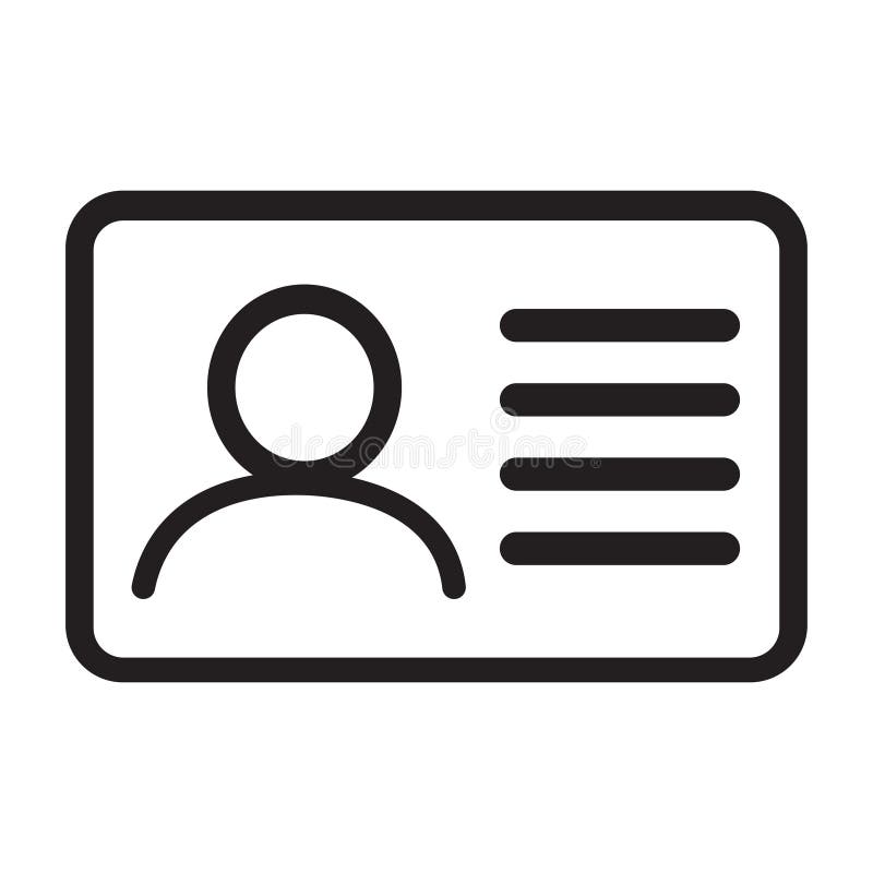 ID Card Icon. Driver License, Staff Identification Card Symbol for ...