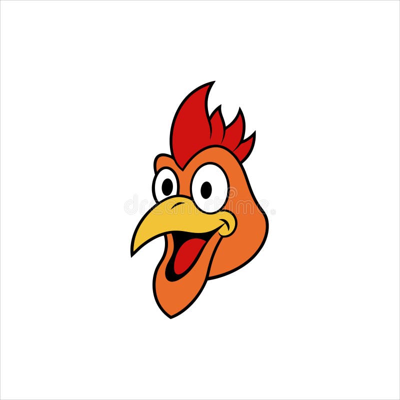 Dynamic Rowdy Rooster Head Vector Art for Logos and Icons Stock Vector ...