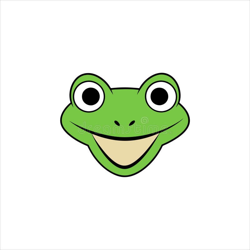Funky Frog Head Cartoon Vector Illustration for Creative Designs Stock ...