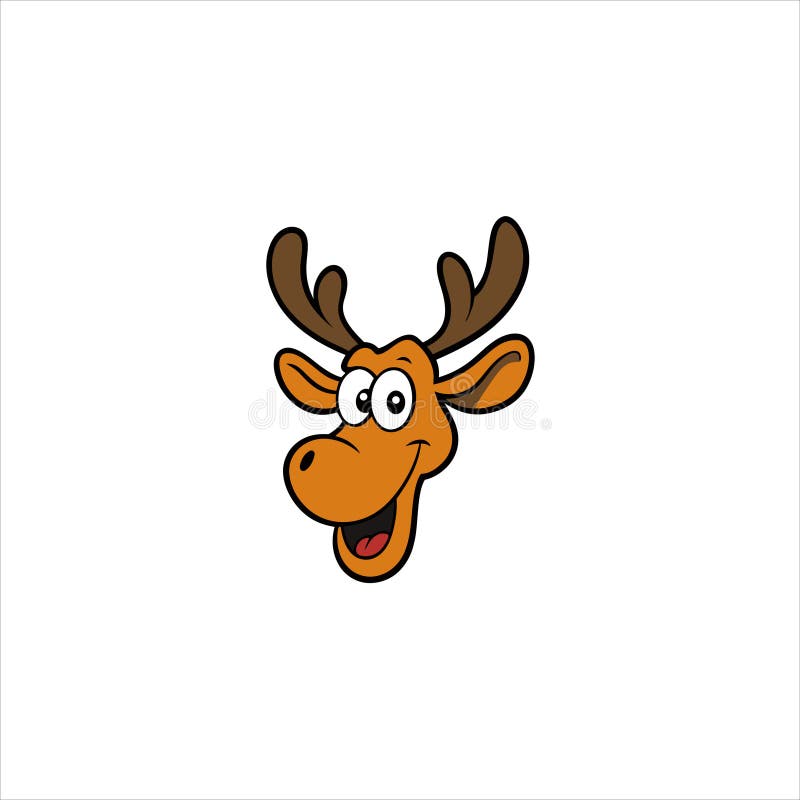 Goofy Moose Head Cartoon Vector Illustration for Logos and Icons Stock ...