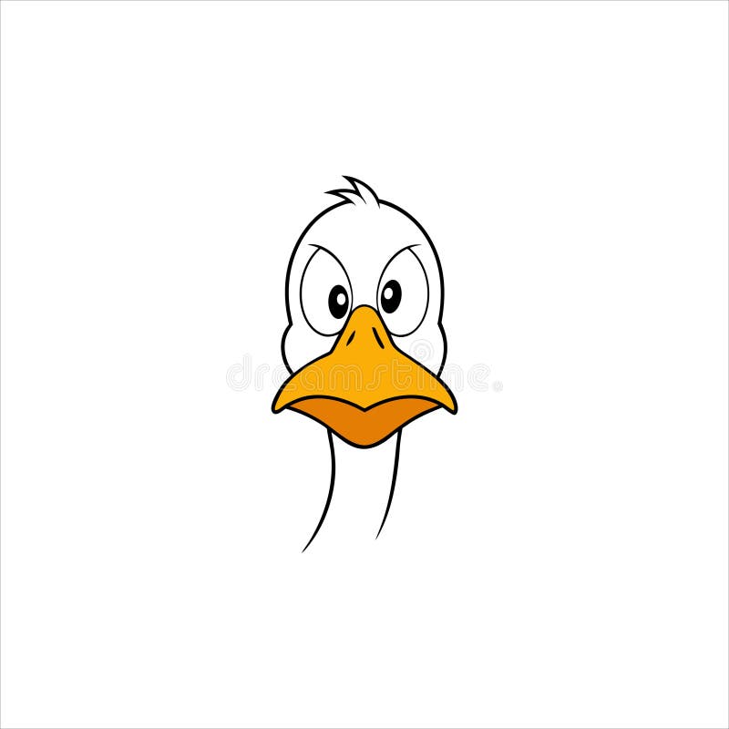 Grumpy Goose Cartoon Head Vector for Icons and Illustrations Stock ...