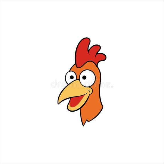 Playful Funky Chicken Head Cartoon Vector Illustration Stock Vector ...
