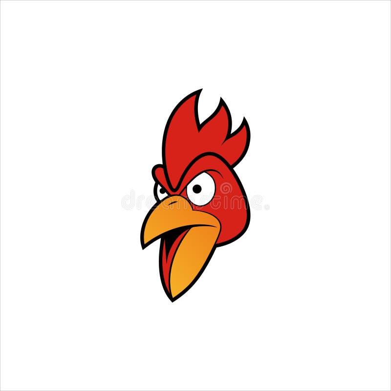 Rowdy Rooster Head Cartoon Vector Illustration for Creative Projects ...