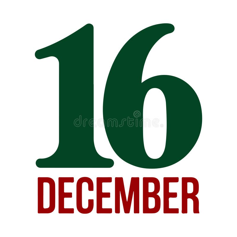 December 16. Holiday Greeting Card, Poster, Banner. Hand Drawn ...