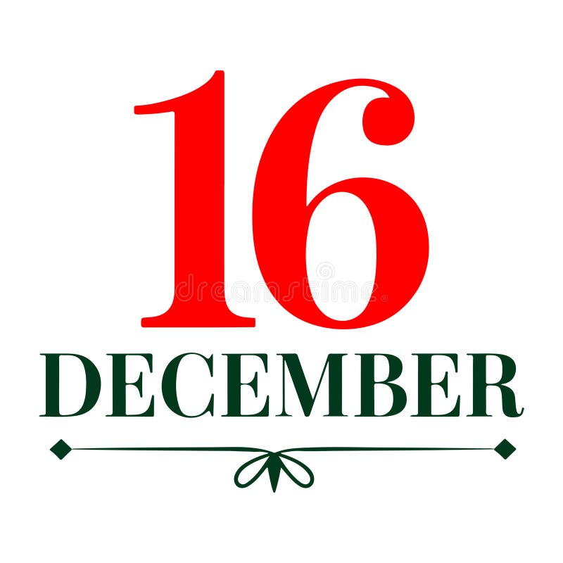 December 16. Holiday Greeting Card, Poster, Banner. Hand Drawn ...