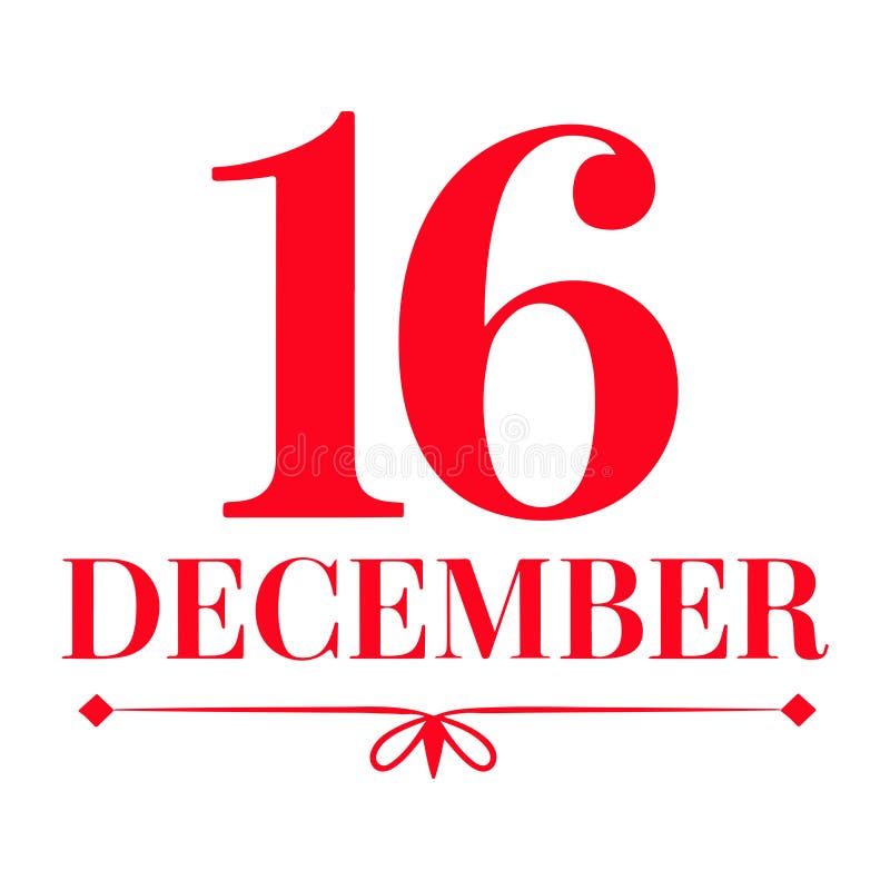 December 16. Holiday Greeting Card, Poster, Banner. Hand Drawn ...