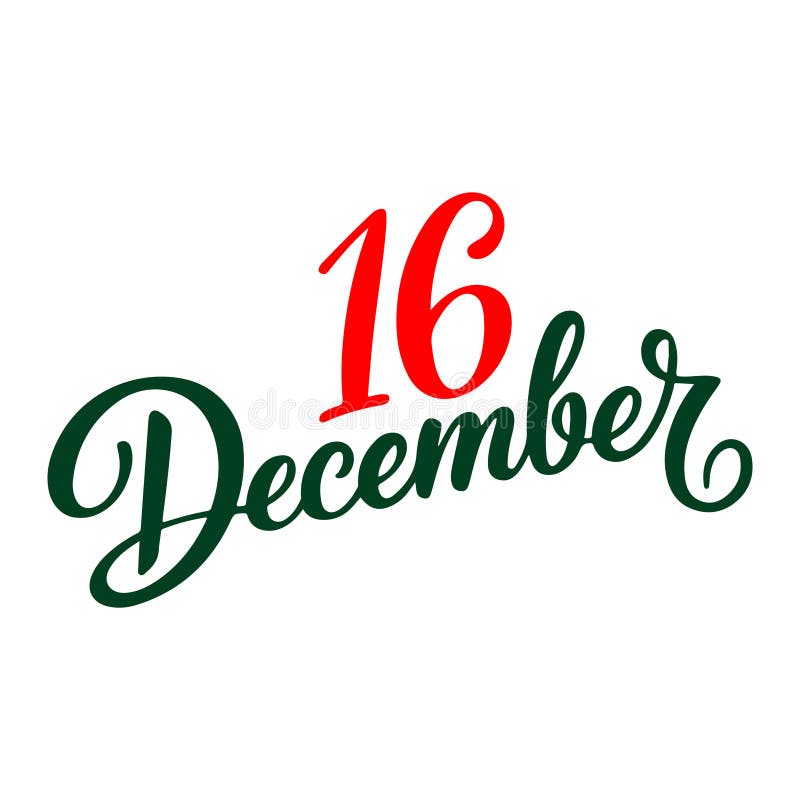 December 16. Holiday Greeting Card, Poster, Banner. Hand Drawn ...