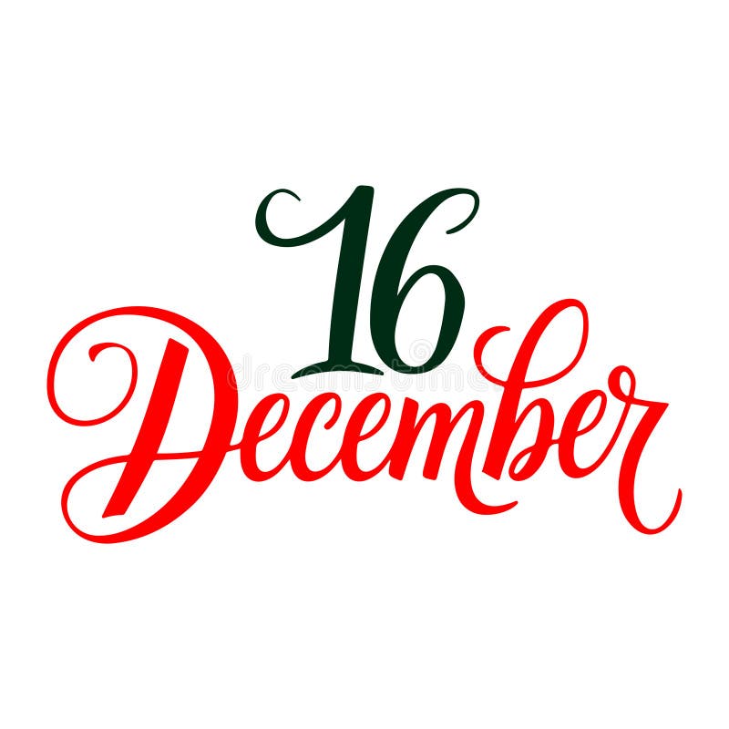 December 16. Holiday Greeting Card, Poster, Banner. Hand Drawn ...