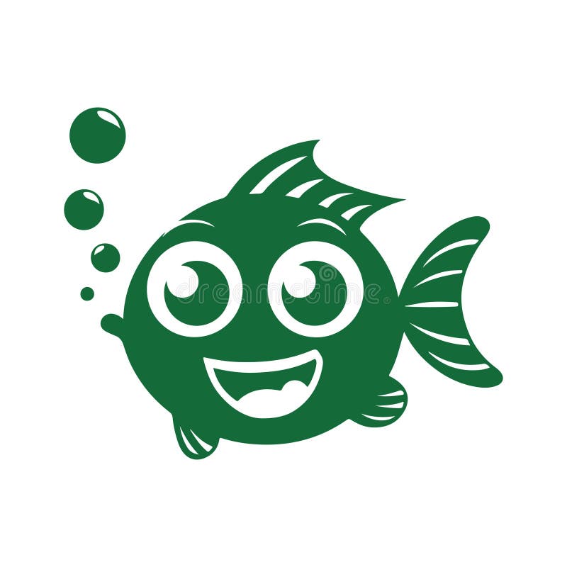 Stylish Fish Silhouette Vector Art Composition Stock Vector ...