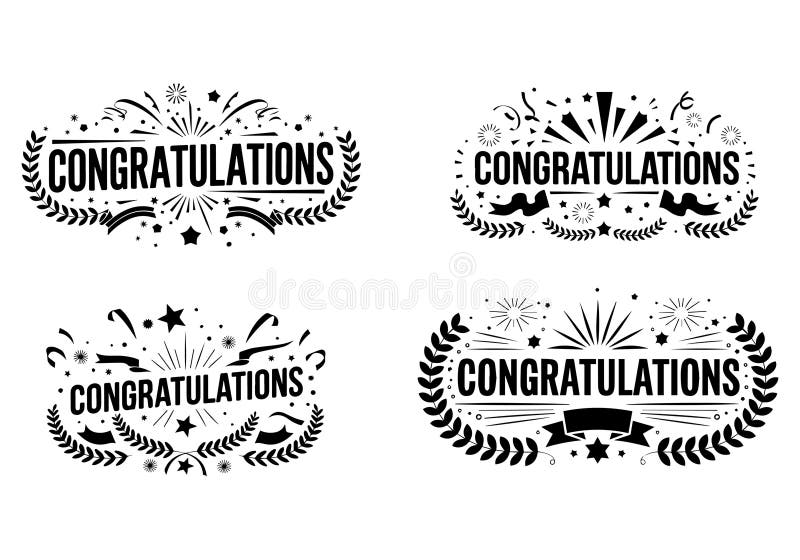 A Silhouette Vector Banner Image Featuring the Word Congratulations ...