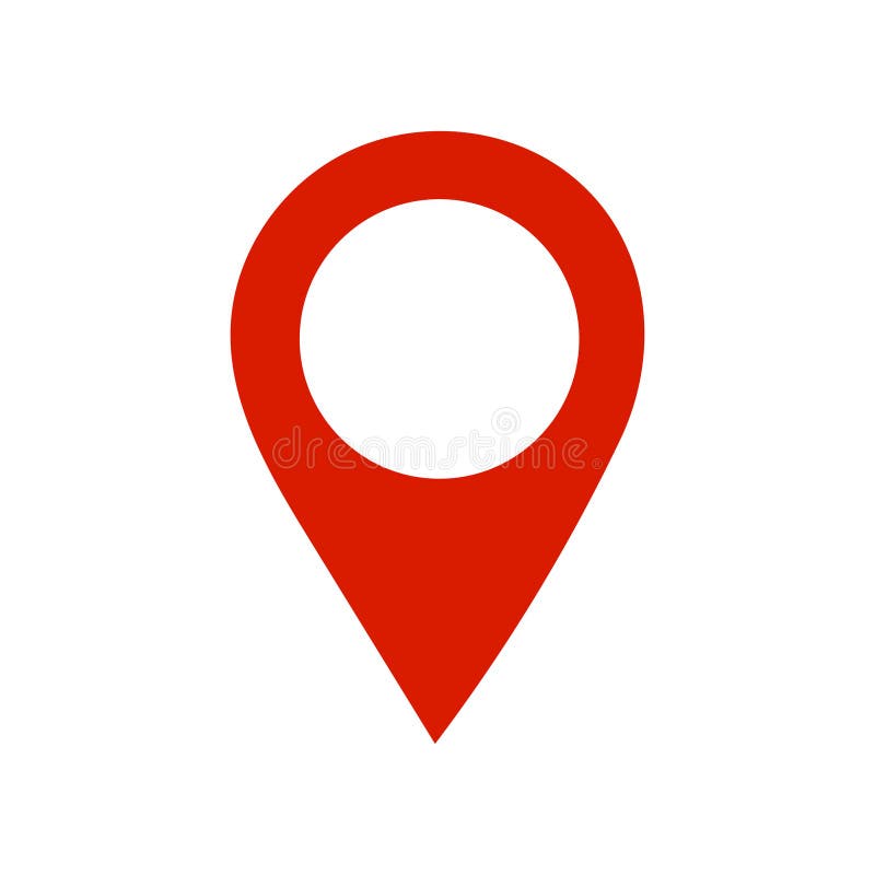Pin Point Icon. Red Map Location Pointer Symbol Isolated on White ...