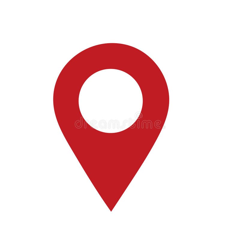Pin Point Icon. Red Map Location Pointer Symbol Isolated on White ...