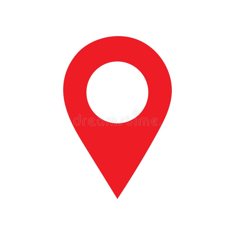 Pin Point Icon. Red Map Location Pointer Symbol Isolated on White ...