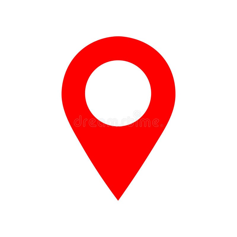 Pin Point Icon. Red Map Location Pointer Symbol Isolated on White ...
