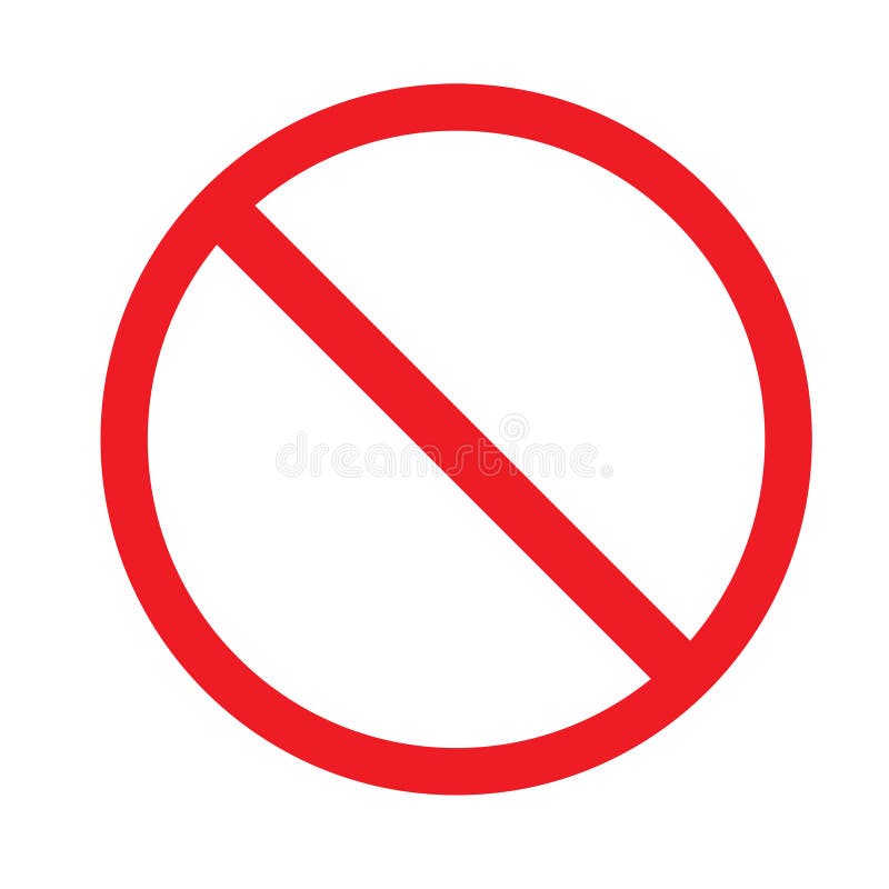 Red Prohibition Sign on White Plate Isolated Stock Vector ...