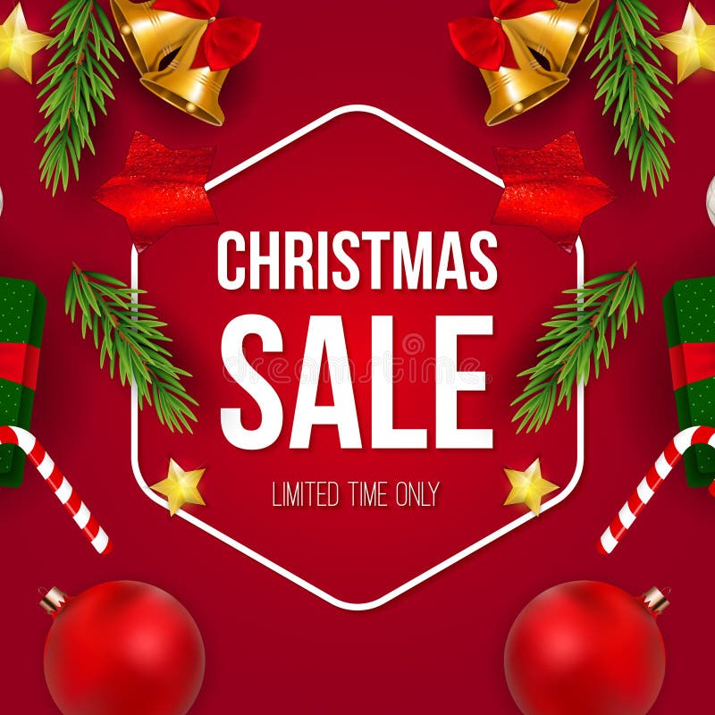 Christmas Sale Ball Offer Sale Hanging for Christmas Sale Concept ...