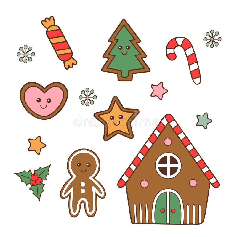 Set of Isolated Gingerbread, Candy Stock Vector - Illustration of candy ...