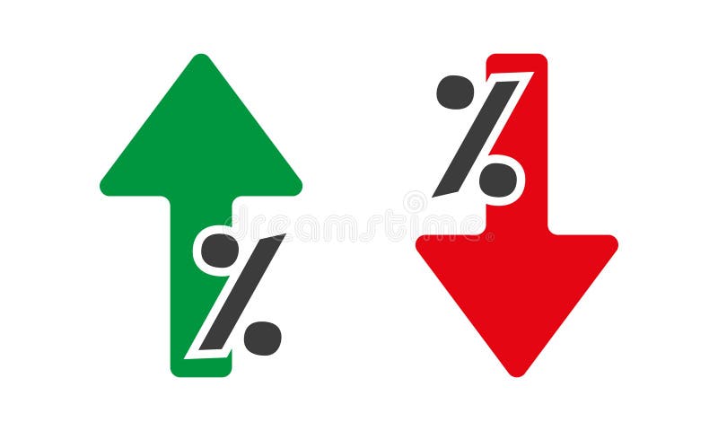 Percentage with Arrow Up and Down. Percentage Arrow with Percent Sign ...