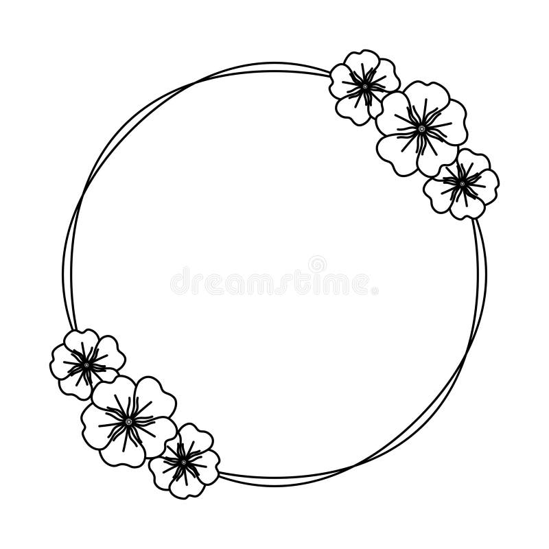 Personalized Double Floral Circle Frame Design with Clusters of ...