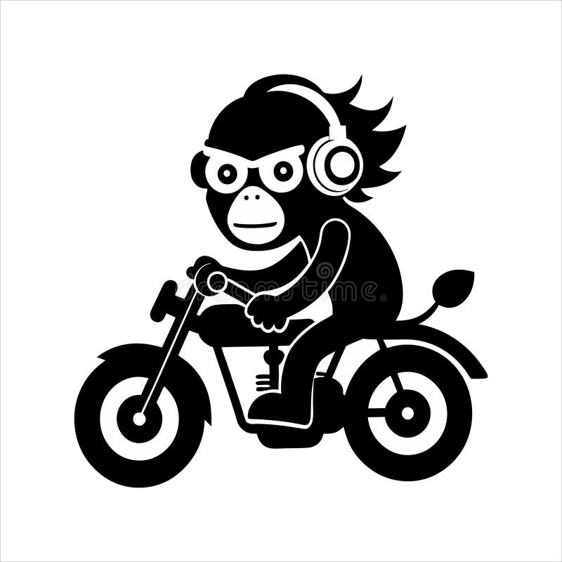 Cool Monkey on Motorcycle Mascot Vector Illustration Stock Vector ...