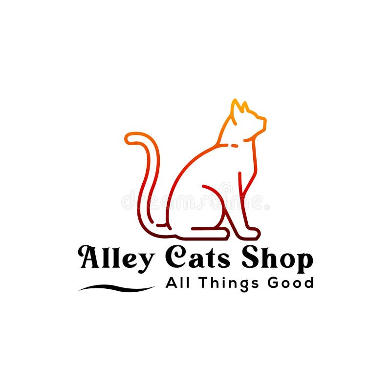Alley Cats Shop Logo Design in Vector Stock Vector - Illustration of ...