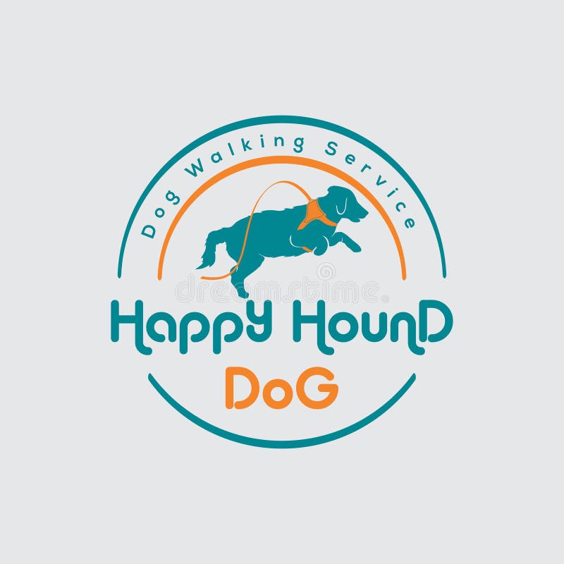 Happy Hound Dog Logo Design in Vector Stock Vector - Illustration of ...