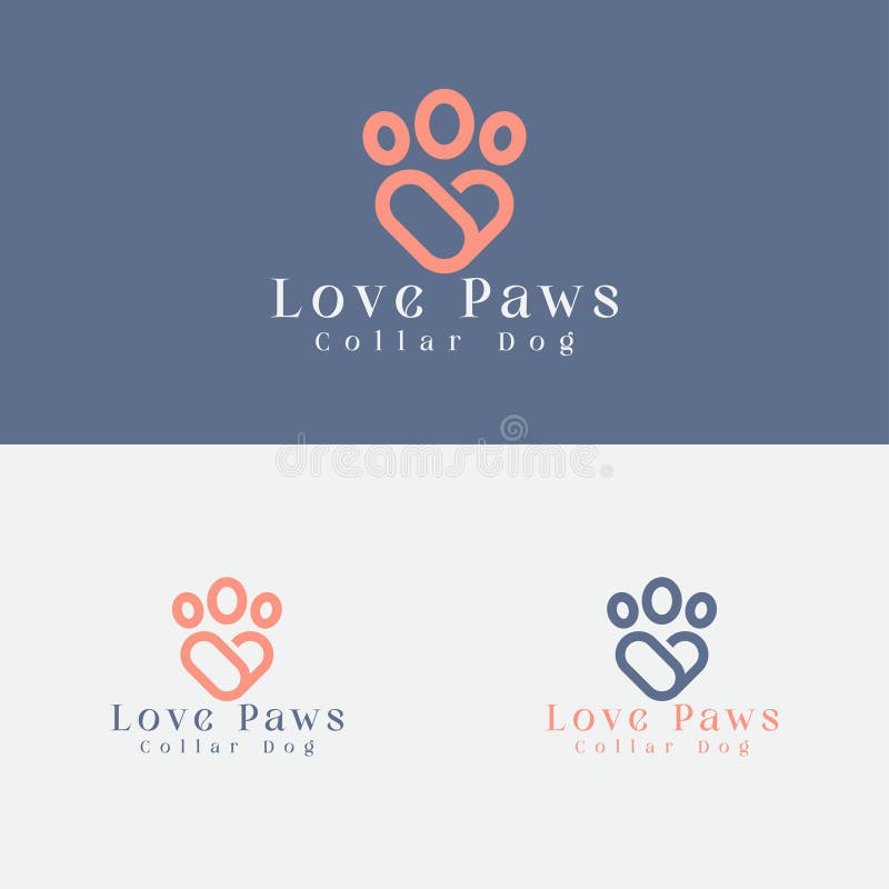 Love Paws Logo Design in Vector Stock Vector - Illustration of brand ...