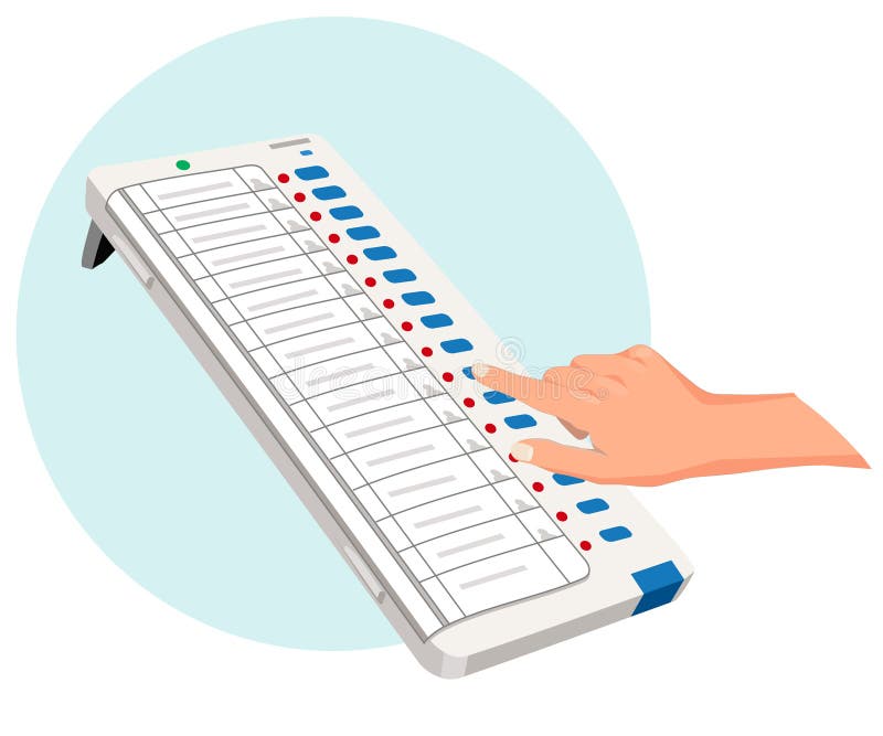 Man Casting Vote on Electronic Voting Machine Stock Illustration ...