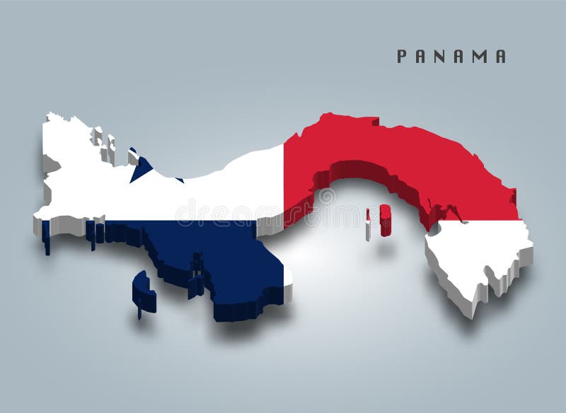 3D Map of Panama with National Flag - Detailed and Vibrant Design Stock ...