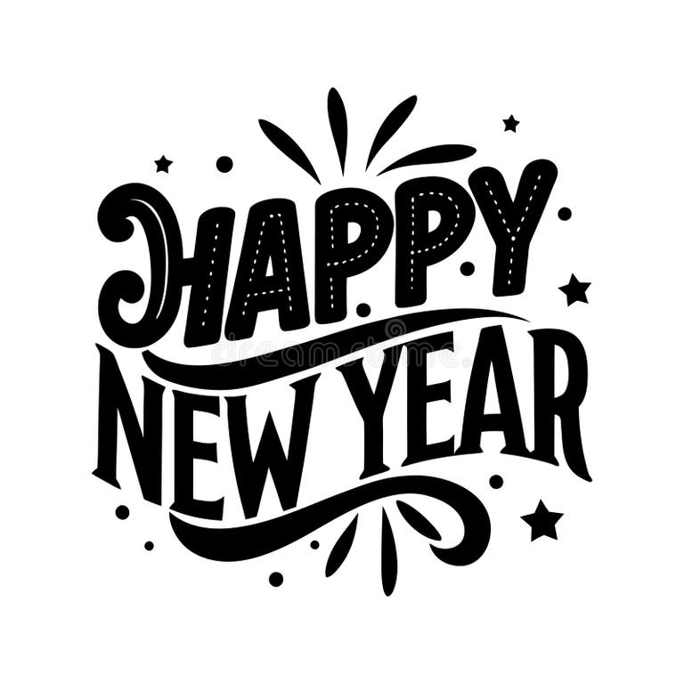 Happy New Year Text Vector Design. Stock Vector - Illustration of undefined, projects: 349684046