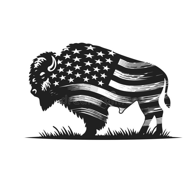 American Bison Vector Silhouette Stock Vector - Illustration of ...