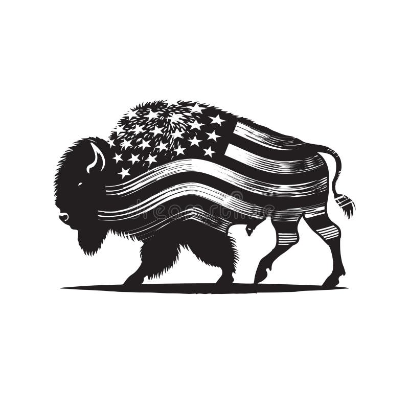 American Bison Vector Silhouette Stock Vector - Illustration of sketch ...