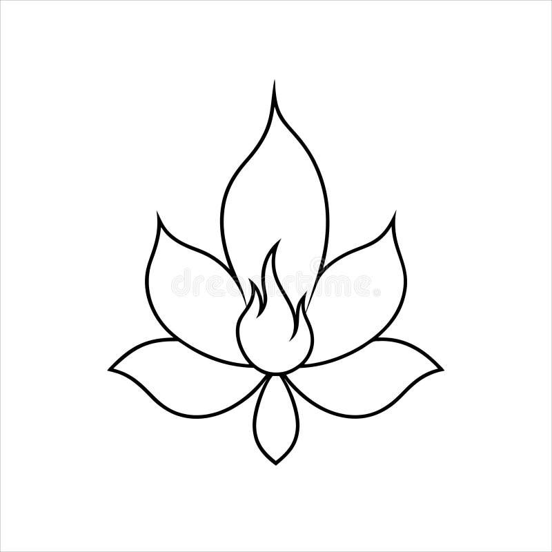 Fiery Flower with Flame Petals Vector Art Stock Vector - Illustration ...