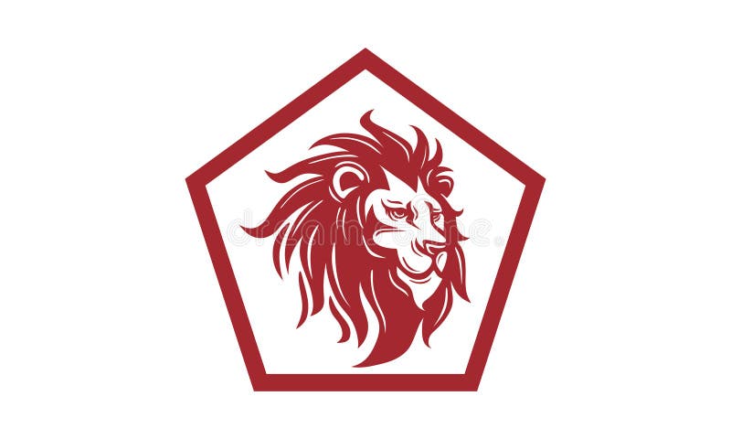 Red Lion Face in Polygon Logo Stock Illustration - Illustration of bite ...