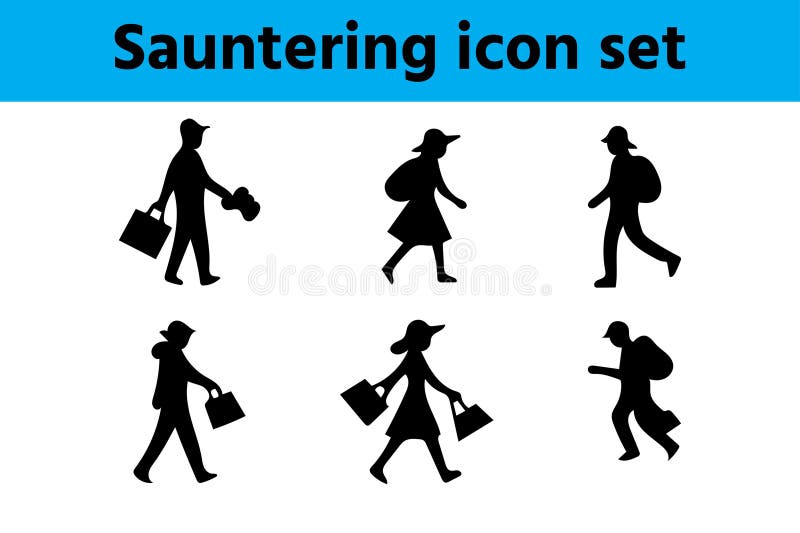 Sauntering Icon Set with Editable Vector Collections Stock Vector ...