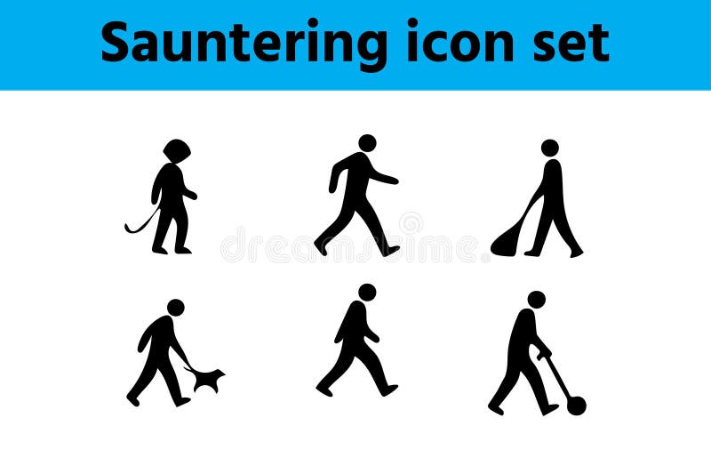 Sauntering Icon Set with Editable Vector Collections Stock Vector ...