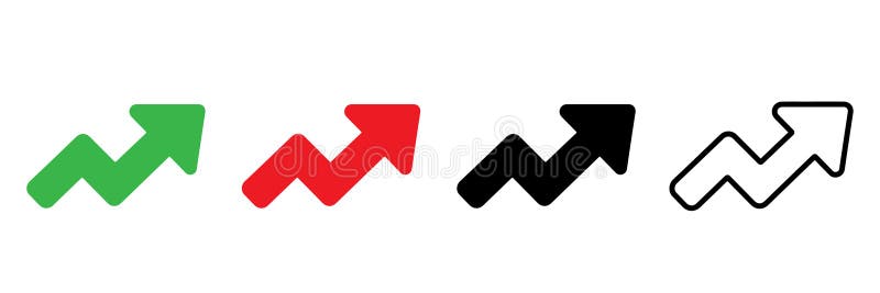 Upward Trend Icon Set Vector on White Backgroundt Stock Vector ...