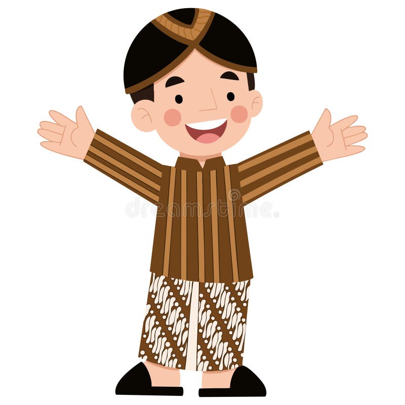 Illustration of a Boy Wearing Traditional Yogyakarta Clothes Stock ...