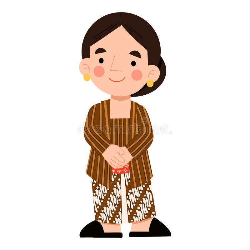 Javanese Woman Cartoon Illustration Stock Vector - Illustration of ...