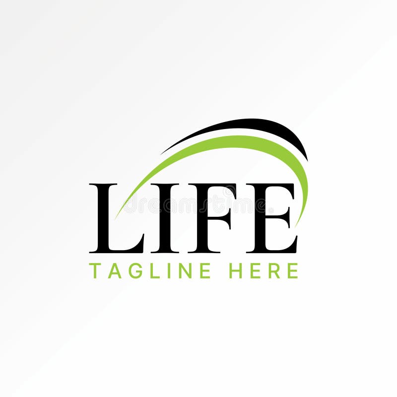 Text Word Life Serif Font Unique Two Swoosh Wave To Monogram Typography ...