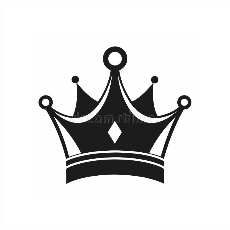 Simple Royal Crown Vector in Monochrome on White Stock Vector ...