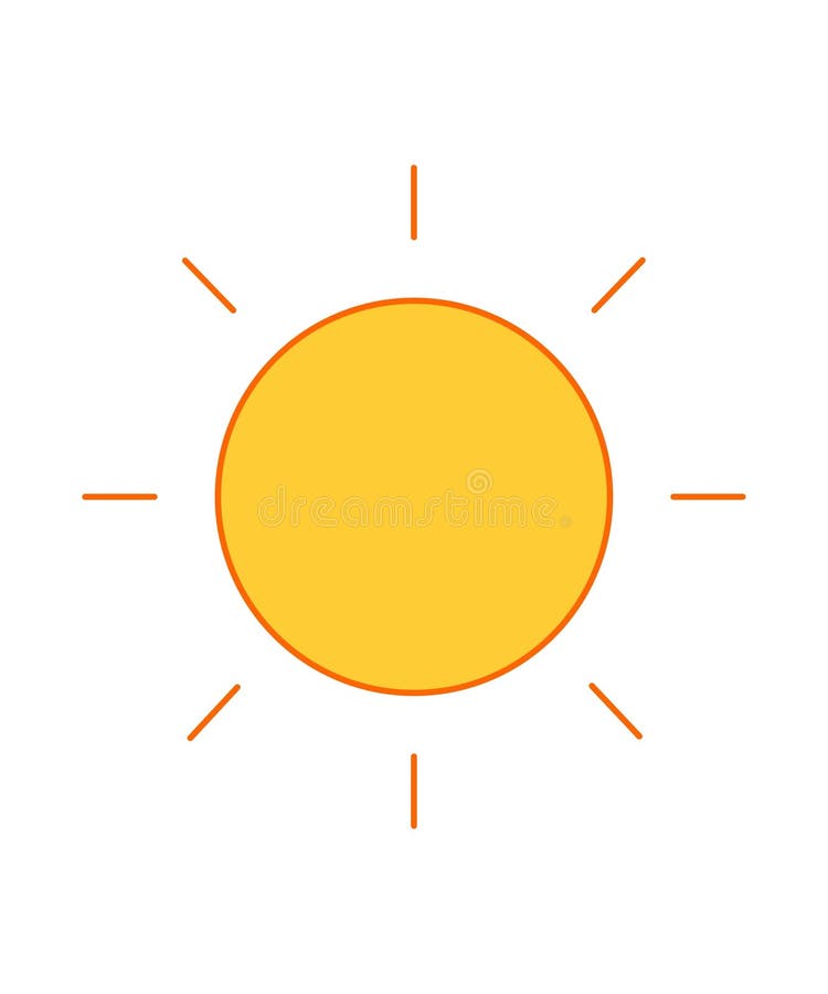 Simple Yellow Sun Icon stock illustration. Illustration of brand ...