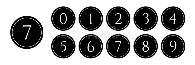Vintage Monogram Circle Numbers Stock Vector - Illustration of business ...